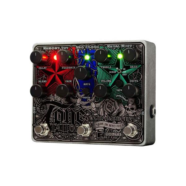 これぞエレハモのマルチ・エフェクター。アナログ・ディレイはMemory Toy、アナログ・コーラスはNeo Clone、ディストーションはMetal Muff、エレハモの人気機種が合体してマルチ・エフェクターになりました。更に本機だけの機能...