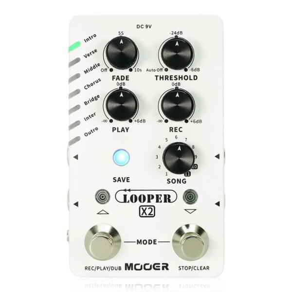 Mooer / LOOPER X2ムーアー / ルーパーエックスツーMooer LOOPER X2は、多彩な機能を備えたステレオサンプリングルーパーペダルです。ループは77のスロットに保存でき、最大合計300分までのレコーディングタイムがあ...