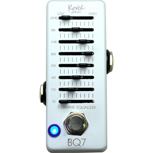 BQ7 EBEQ-01RevoL effects BQ7 EBEQ-01は、+/-15dBの可変幅で調整可能な７バンド・グラフィック・イコライザーです。周波数は50Hz/120Hz/400Hz/500Hz/800Hz/4.5KHz/10KH...