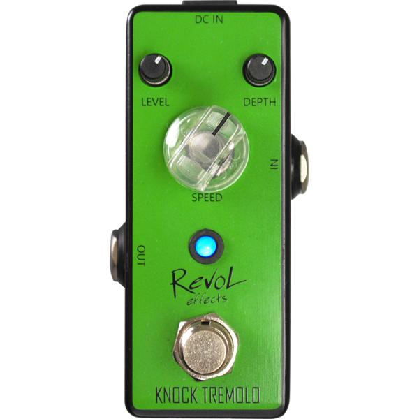 KNOCK TREMOLO ETR-01RevoL effects KNOCK TREMOLO ETR-01は、ボリュームの増減を周期的にコントロールするモジュレーションエフェクトです。なめらかなトレモロサウンドから、テクノサウンドのような...