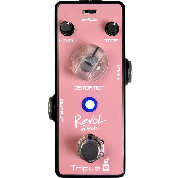 Triple D EDS-03RevoL e?ects Triple D EDS-03は、スタックアンプをフルアップしたミッドレンジの強い歪みを彷彿とさせる、アンプライクかつハイゲインなディストーションペダルです。歪みに3種類のスパイス(味...