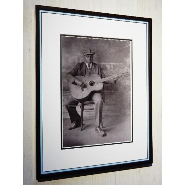 ●ブラインド・ウィリー・マクテル/パブリシティー・フォトの額装品●Blind Willie Mctell.1901-59.Kelly Studio.Atlanta.1926●アートピクチャーサイズ（約37cmx27cm）●額/木製/ブラック...