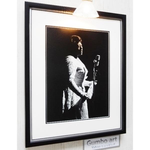 ●エラ・フィッツジェラルド/Paris 1960.アートピクチャーの額装品●Ella Fitzgerald, Olympia Theater, Paris, 1960●アートピクチャーサイズ（約31cmx23cm）●額/木製/ブラック/アク...