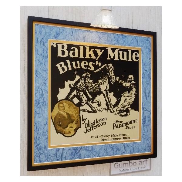 ●Blind Lemmon Jefferson/Blanky Mule Blues/レコード通販・ポスターの額装品●レコード通販ポスターの大きさ（約30cmx30cm ）●額/木製/黒額 　外枠寸法 約42cｍｘ42cｍ　専用箱、吊下げ備品...