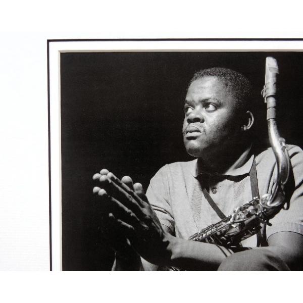 ●スタンリー・タレンタイン/アートフォトの額装品●Stanley Turrentine.Flight To Jordan Session Photo.NJ 1960●アートピクチャーサイズ（約20cmx20cm） ●額　木製/ブラック/アク...