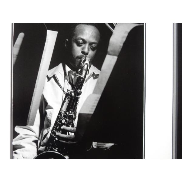●ジミー・ヒース/アートピクチャー 1961.の額装品●Jimmy Heath.Freddie Hubbard "Hubcap" Recording 1961●アートピクチャーサイズ（約36cmx26cm） ●額　木製/ブラック/アクリル仕...