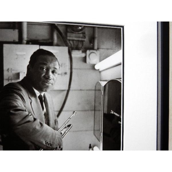 ●クリフォード・ブラウン/バックステージ・フォト/アートピクチャーの額装品●Clifford Brown.Backstage photo in Philadelphia●アートピクチャーサイズ（約21cmx21cm）●額/木製/ブラック/ア...