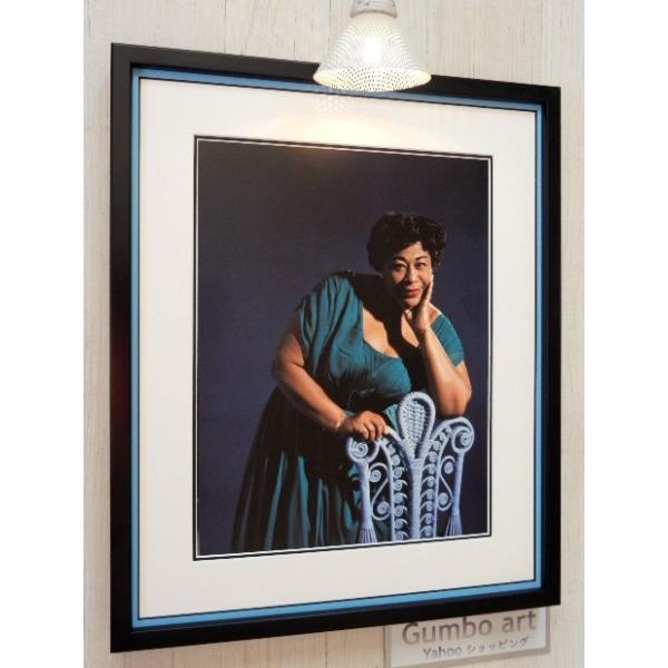 ●エラ・フィッツジェラルド/Playboy Mag Reader Pall Shot/1960/アートピクチャーの額装品●アートピクチャーサイズ（約32cmx24cm）●額/木製/ブラック/アクリル仕様　外枠寸法　約44cｍｘ37cｍ　専用...