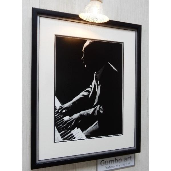 ●Tadd Dameron/1948 NY.アートピクチャーの額装品●アートピクチャーサイズ（約31cmx23cm）●額/木製/ブラック/アクリル仕様　外枠寸法　44cｍｘ37cｍ　専用箱、吊下げ備品付●ご指定の無い場合は画像1のホワイト＆...