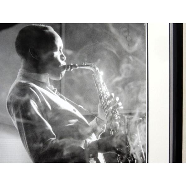 ●ソニー・ステット/NY.1953/アートピクチャーの額装品●アートピクチャーサイズ（約31mmx23cm）●額/木製/ブラック/アクリル仕様　外枠寸法　44cｍｘ37cｍ　専用箱、吊下げ備品付●2mmアクリル板で軽量、安全、長期保存が可能...