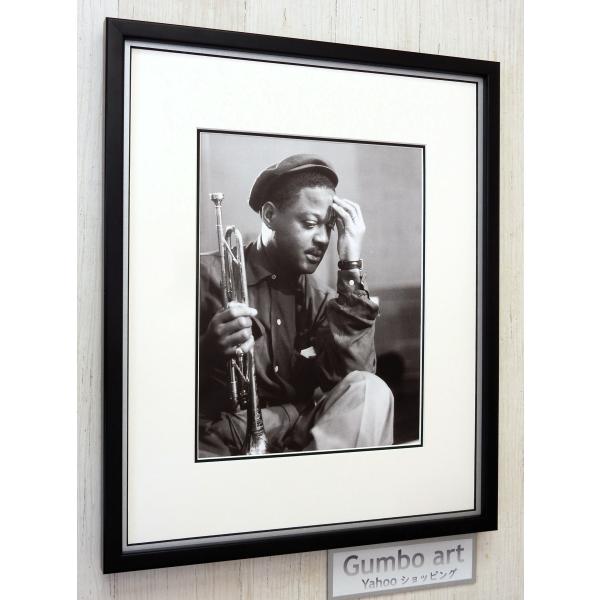 ●クラーク・テリー/1953 NY/アート・ピクチャーの額装品●アートピクチャーサイズ（約28cmx22cm）●額装仕様ダブルマット/ホワイト＆ブラック/シルバーライン●額/木製/ブラック,アクリルパネル　外枠寸法　44cｍｘ37cｍ