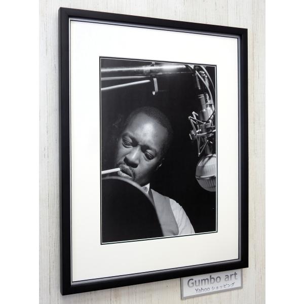 ●ハンク・モブレー/Dippin' Recording session Photo 1965/アートピクチャーの額装品●アートピクチャーサイズ（約36cmx26cm） ●額　木製/ブラック/アクリル仕様　外枠寸法　約53cｍｘ42cｍ　専用...