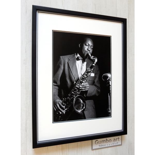 ●Hank Mobley/The Open Door.NY.1955/アートピクチャーの額装品●アートピクチャーサイズ（約36cmx26cm） ●額　木製/ブラック/アクリル仕様　外枠寸法　約53cｍｘ42cｍ　専用箱、吊下げ備品付●2mm...