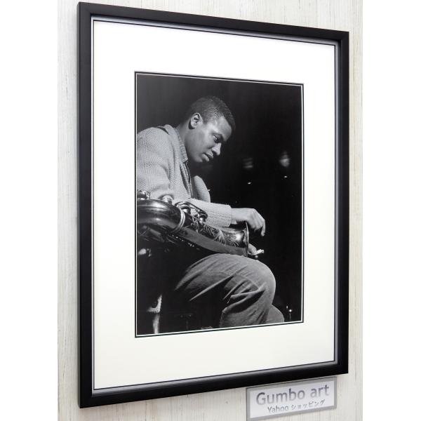 ●Wayne Shorter/Art Blakey The Big Beat album Recording Session Photo.1960/アートピクチャーの額装品●アートピクチャーサイズ（約36cmx26cm） ●額　木製/ブラッ...