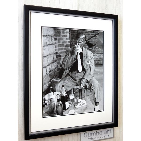 ●ルイ・アームストロング/アートピクチャーの額装品●Louis Armstrong.paris 1960/アートピクチャー●額装仕様.ホワイト＆ブラック/シルバーライン/黒額●アートピクチャーサイズ（約31cmx23cm）●額/木製 ブラッ...