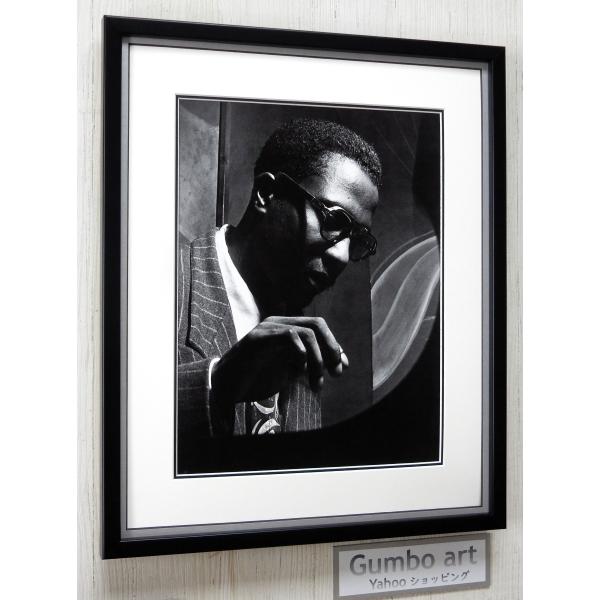 ●セロニアス・モンク/ミントンズ・プレイハウス 1948/アートピクチャーの額装品●Thelonious Monk/Minton's Playhouse.NY.1948●額装仕様.ホワイト＆ブラック/シルバーライン/黒額●アートピクチャーサ...