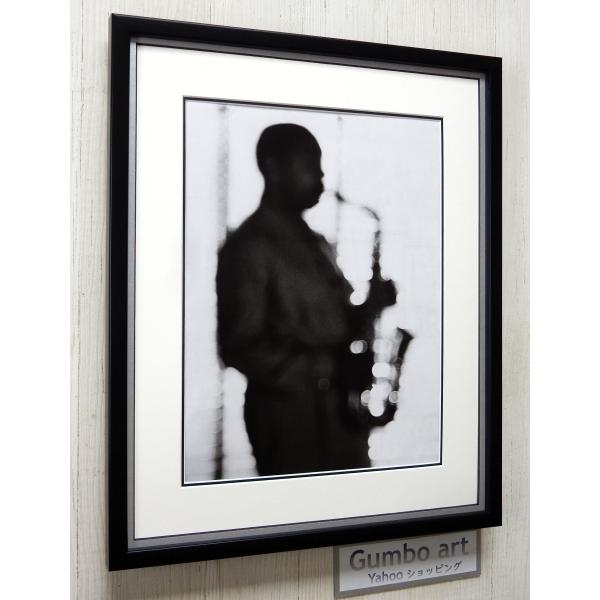 ●チャーリー・パーカー/アートピクチャーの額装品●Charlie Parker La Crescenta.California.1951●額装仕様.ホワイト＆ブラック/シルバーライン/黒額●アートピクチャーサイズ（約32x25cm）●額/木...