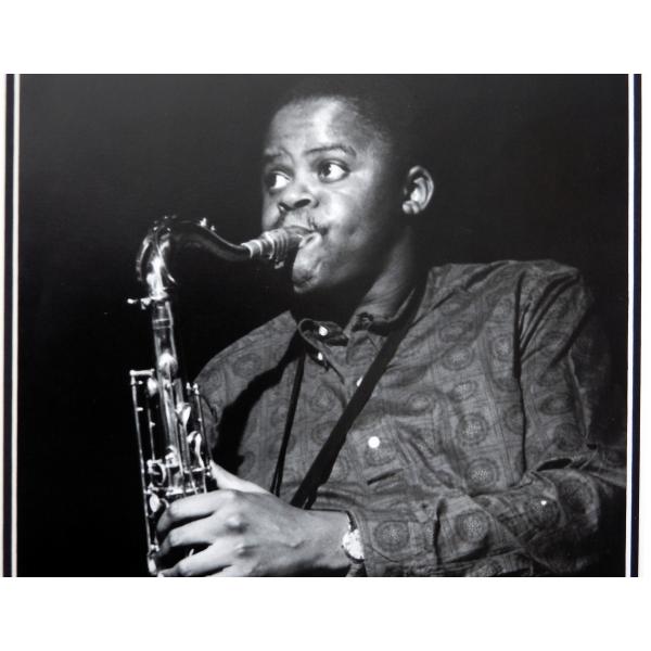●スタンリー・タレンタイン/Ike Quebec "Eazy Living"Recording NJ,1962/アートフォトの額装品●額装仕様/ホワイト＆ブラック/シルバーライン/黒額●アートピクチャーサイズ（約27cmx20cm）●額/木...
