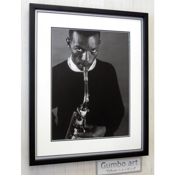 ●オーネット・コールマン/Album「 The Shape of Jazz to Come」 photo Session of 1959 /アートピクチャーの額装品●額装仕様/ホワイト＆ブラック/シルバーライン/黒額●アートピクチャーサイズ...