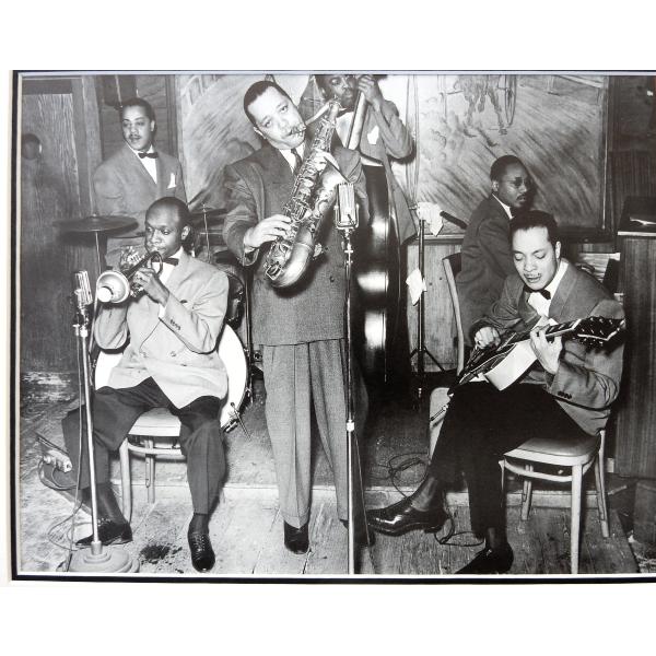 ●レスター・ヤング/アートピクチャー額装●Lester Young Sextet.Kelly's Stables-New York.Hal West/dms.Shad Collins/tp.Lester.Nick Fenton/b.Clyd...