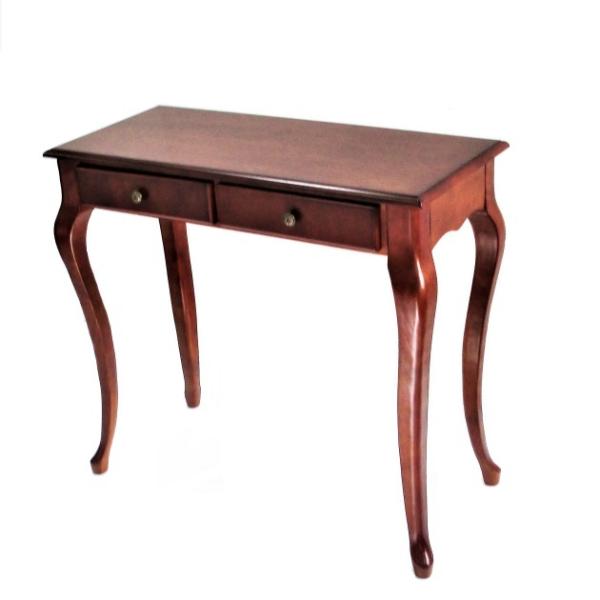 ヨーロピアンクラシックテイストのコンソールテーブル。 優しい曲線の猫脚とシンプルなデザインが魅力的です。椅子をセットしてデスクとしてもお使えいただけます。リビングに置くだけでもエレガントな空間を演出いたします。※アンティーク風仕上の為、色ム...