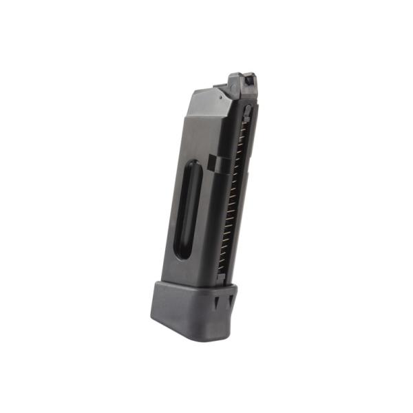 ■商品説明GLOCK G19 CO2 12gマガジン。装弾数 : 20発。※G17 CO2マガジンにG19グリップ用マガジンバンパーを装着したマガジンです。ストッパー（マガジンバンパーをロックするパーツ）が長くなるため、G17 CO2マガジ...