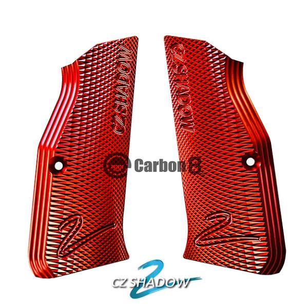 カラー レッド【製品概要】CNC切削＆アルマイト処理がされたカスタムグリップパネル。グリップパネルには、CZ社公式ロゴとSHADOW-2のリアルな彫刻が施されています（オレンジカラーは、実銃のハイエンドモデルであるSHADOW-2 ORAN...