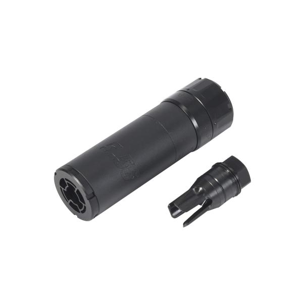 商品名：TaskForce405 SLX556Cサップレッサー/Black (フラッシュハイダー付属/14mm逆ネジ)全長：約 133mm(サプレッサーのみ)重量：約 168g(サプレッサーのみ)主要素材：スチール、アルミニウム合金等※サプ...