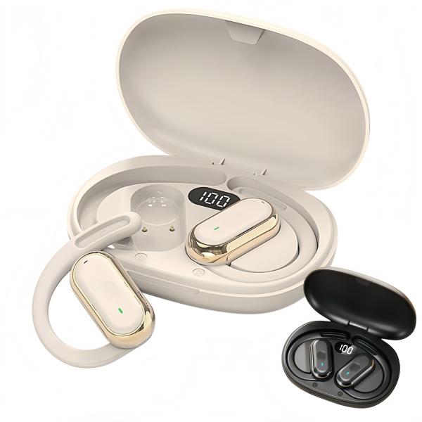 【耳を塞がない】オープンイヤーのインイヤー設計、耳の閉塞感がなく、深く響く重低音と優しく包み込む中音〜高音といった、音全体のバランスが取れた音の響きが特徴的です。【Bluetooth5.4】 ワイヤレスイヤホンは最先端Bluetooth5....