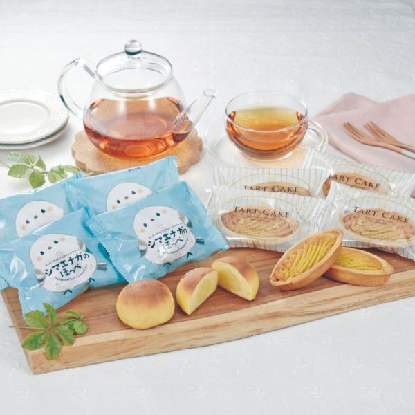 爆買＜春の新生活[爆買WEEK]＞もちもち生地が特徴のシマエナガのほっぺと十勝産とうもろこし使用のタルトケーキのセットです。ギフト プレゼント ご褒美 贈り物 贈答品 送料無料 ご自宅用 中元 歳暮 御祝 お祝いお正月、バレンタインデー、ホ...