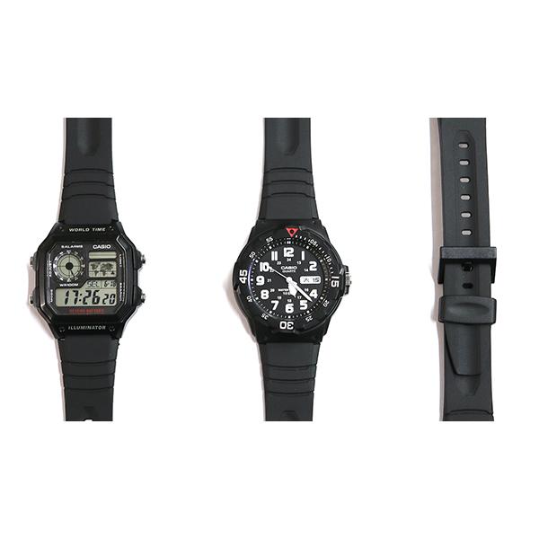 カシオAE1200シリーズやW-218シリーズなど多くのモデルに互換性があるラバーベルト。専用の1.78mm径スプリングバーとバンド着脱工具を付属しております。*腕時計は付属しておりません。*互換性につきましてはラグ幅とラグ奥行、ショルダー...