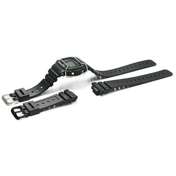 DW-5600E、DW-5700などのモデルに互換性のあるサードパーティーウレタンラバーベルト。ループはメタルループを使用しています。専用の1.5mm径のスプリングバーとバンド着脱工具を付属しています。