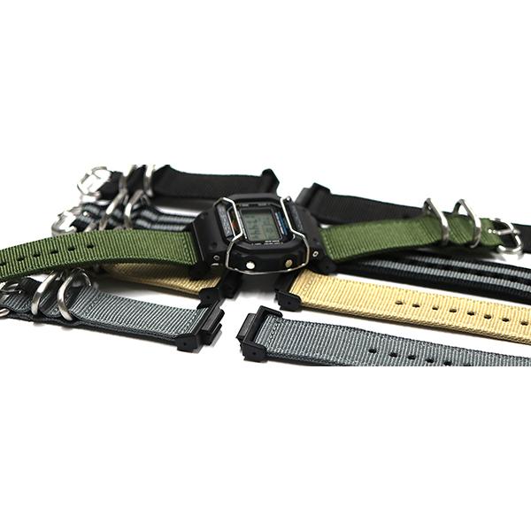 DW5600やDW-M5610、DW6600などに互換性のあるセパレートバンドを取付けるため変換アダプターとクイックリリースタイプセパレートナイロンベルト。肉厚の丈夫なナイロン生地を使用しています。アダプター専用の1.5mm径のスプリングバ...