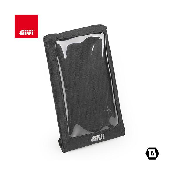 GIVI EASYSHは、EASY-Tシリーズのタンクバッグ（EASY01〜06）に対応したユニバーサルスマートフォンホルダーです。PVCタッチスクリーンにより、スマホをケースから取り出すことなく操作やナビ表示が可能。装着はM.O.L.L....