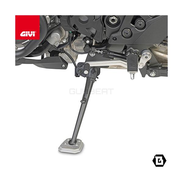 GIVI ES4126は、車種専用設計のサイドスタンドエクステンションプレートです。アルミニウムとステンレスを組み合わせた高耐久構造により、純正サイドスタンド接地面積を拡大し、未舗装路や砂利道、軟らかい路面での車体安定性向上に貢献します。接...