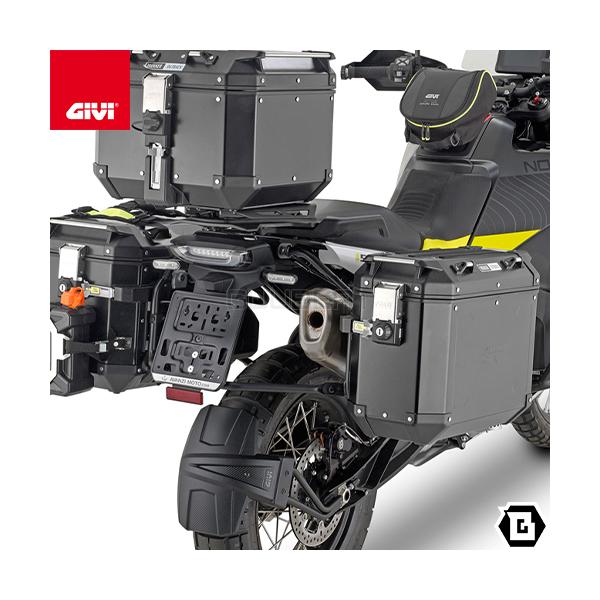 GIVI PLO9430CAMは、TREKKER OUTBACKシリーズ サイドケースを装着するためのMONOKEY CAM-SIDE サイドケースホルダーです。直径18mmの管状スチールのフレームで構成されており、TREKKER OUTB...