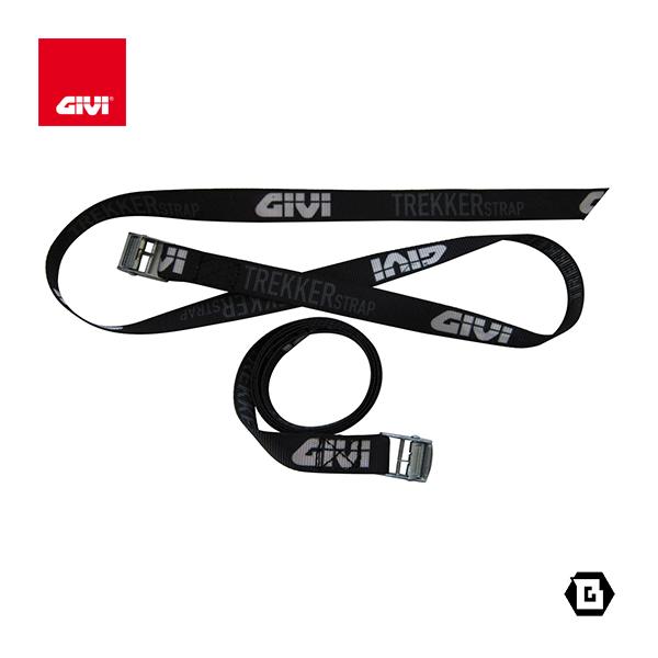 GIVI S351は、トップケースで使用するように設計されたストラップベルトです。幅20mm、長さ1000mm。滑り止め金具付セーフティバックルを装備しています。最大牽引荷重75kg