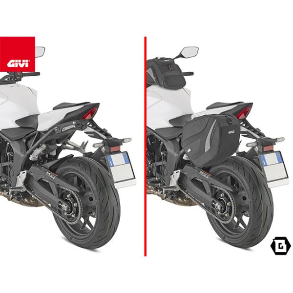 GIVI STL1215は、「STEALTH SYSTEM（ステルスシステム）」を採用した、サイドバッグホルダー（左側用）です。ガラス繊維強化テクノポリマーとスチールを組み合わせたハイブリッド構造により、高い強度・軽量性・耐久性を実現。車体...