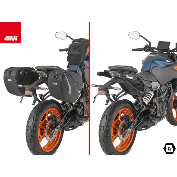 GIVI STL7720は、「STEALTH SYSTEM（ステルスシステム）」を採用した、サイドバッグホルダー（左右セット）です。ガラス繊維強化テクノポリマーとスチールを組み合わせたハイブリッド構造により、高い強度・軽量性・耐久性を実現。...
