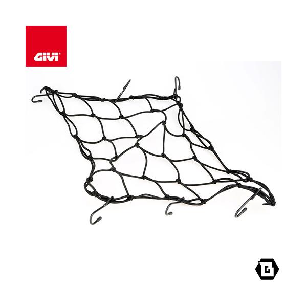 GIVI T10Nは、トップケース上部やバイクの荷台に様々な物を固定するためのカーゴネットです。【サイズ】40 x 34 cm