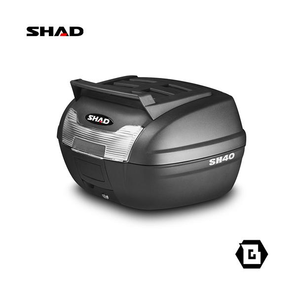 Case with capacity for one full face helmet or two helmets: full face and jet. The SH39 represents a new top case genera...