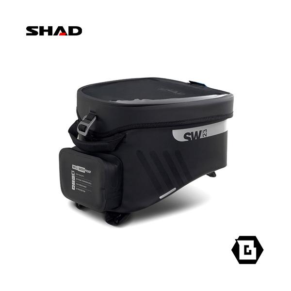 14-liter capacity and waterproof tank bag with universal base tank strap system for installation on plastic or metallic ...