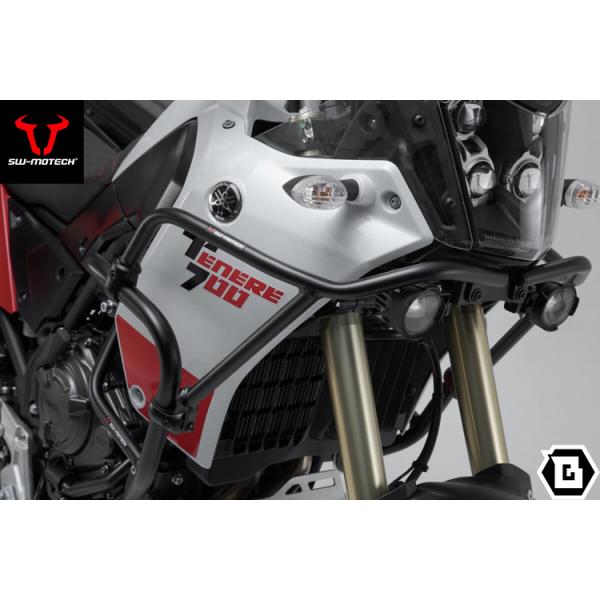 Upper crash barIn keeping with the appearance of the Yamaha Tenere 700, the crash bars are made of tubular steel with a ...