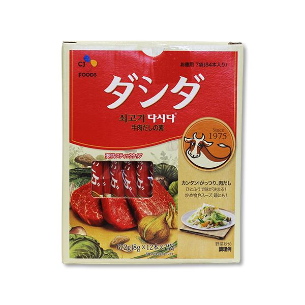 CJ 牛肉ダシダ 8g x 12本 x 7袋名称：牛肉だしの素原材料名：写真参照保存方法：直射日光を避け、常温で保存してください。原産国名：韓国輸入者：CJ FOODS※パッケージデザイン等は予告なく変更されることがあります。※多店舗併売に...