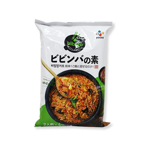CJ FOODS ビビゴ ビビンバの素 (2人前 x 4パック)名称：ビビンバの素原材料名：写真参照内容量：784g(野菜入り具材160g×4袋、コチジャンだれ36g×4袋）保存方法：直射日光及び高温多湿を避け、常温で保存して下さい。販売者...
