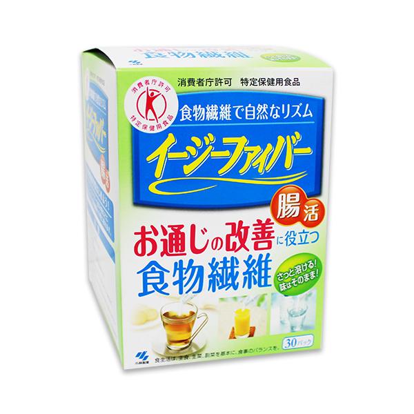 イージーファイバー　30パック　トクホ ＜特定保健用食品＞名称：食物繊維粉末食品原材料名：写真参照内容量：156g (5.2g x 30パック)保存方法：直射日光、高温多湿を避けて涼しい場所に保存してください。販売者：小林製薬株式会社※パッ...