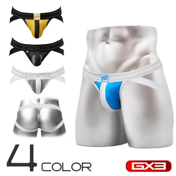インパクトのあるフロントデザイン＆逞しいお尻を魅せつけるジョックストラップ。GX3ロゴが主張する4cm幅のウエストベルトが、腰回りをスッキリと魅せる。立体裁断＆センターラインで逞しいボリューム感を強調するフロントポーチ。お尻がグッと引き締ま...