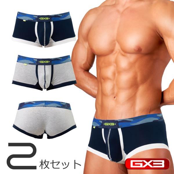 メンズアンダーウェアの定番スタイルに、デザイン性をプラスしたカジュアル・ボクサーパンツ。腰周りをスッキリ魅せる、ネイビー・カモフラージュ柄のウエストベルト。立体的なPVCパッチ付きで、ネオンイエローのロゴが目を惹く。フロントポーチは、立体裁...