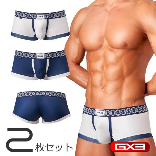 粋なデザインが目を惹く、ホワイト＆ネイビーのボクサーパンツ。腰周りにピッタリフィットするウエストベルトには、凛と引き締まった和モダンの雰囲気が楽しめる伝統的な「吉原つなぎ」文様をデザイン。立体的なPVCロゴパッチ付きで、特別感のある仕上がり...