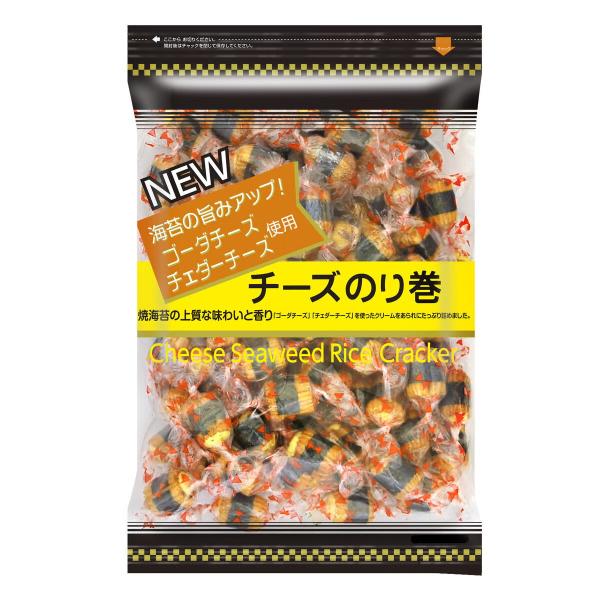 ゴーダチーズ、チェダーチーズの２種類のチーズクリーム内容量：400ｇ個包装（ひねり包装）香ばしく焼き上げた海苔と、旨味あふれるゴーダチーズパウダー・チェダーチーズパウダーを使用したダブルチーズクリームを、風味豊かな海苔巻あられに、たっぷり流...